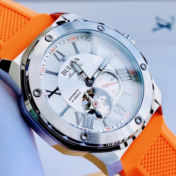 Bulova | Accessories | Bulova Marine Orange Star Automatic Watch | Poshmark